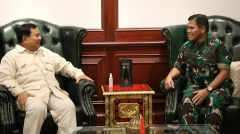 Menhan Prabowo Terima Kunjungan KSAL, Bahas Penguatan Matra Laut
